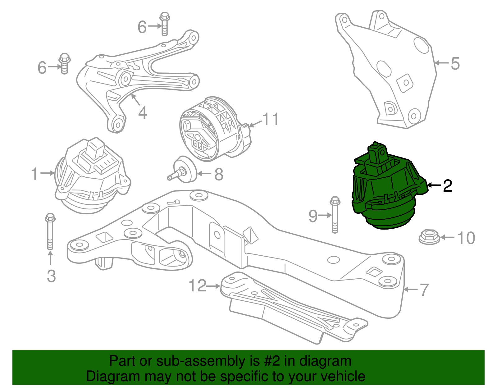 22116860495 - 2017-2024 BMW Mount (22-11-6-860-495) | BMW of South ...