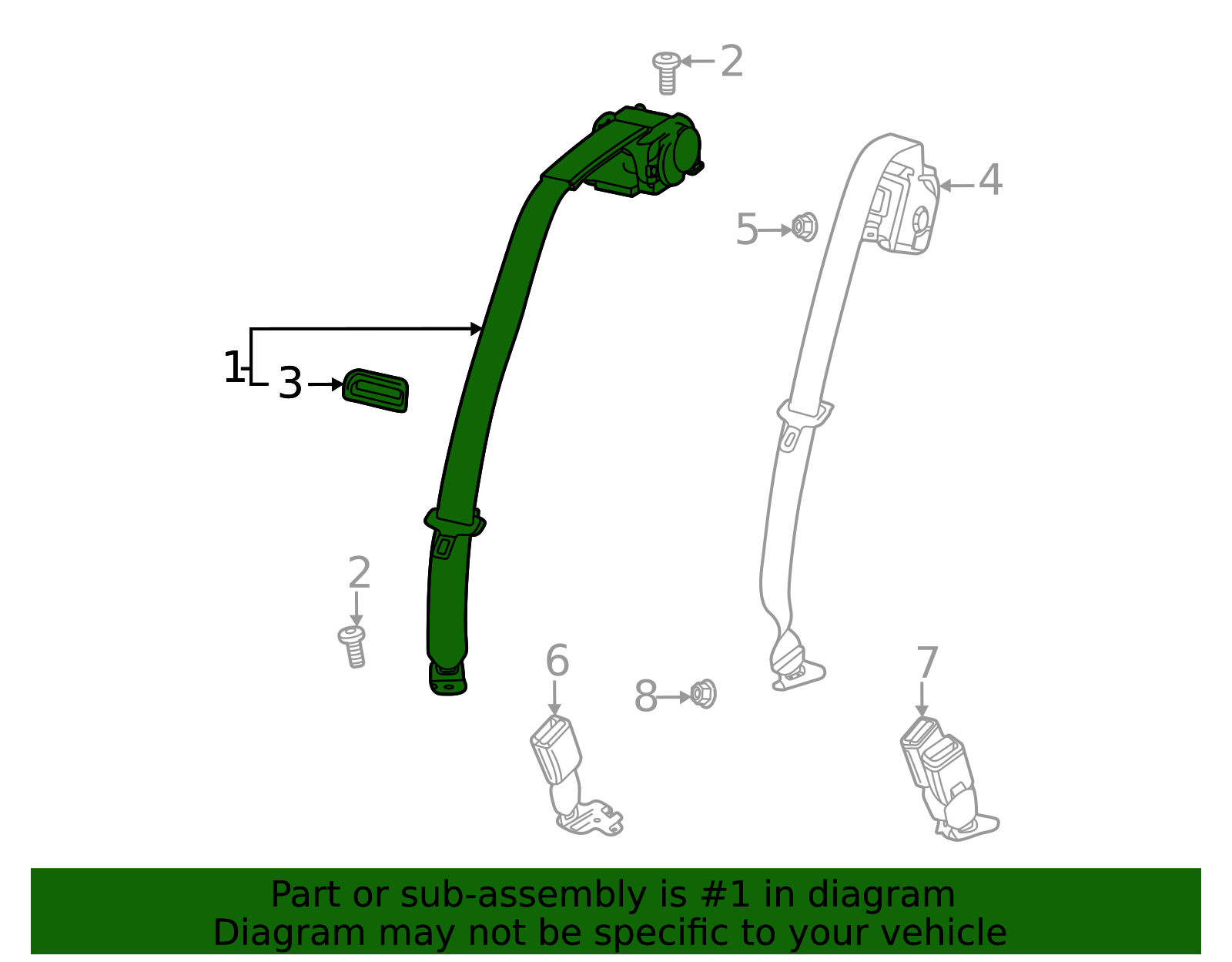 2024-2026 Chevrolet Trailblazer Outer Belt Assembly 42814454 GM ...