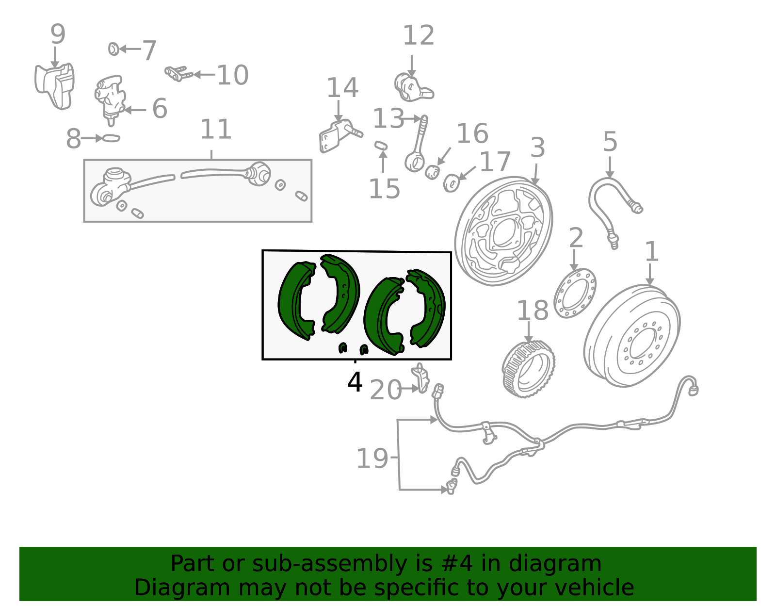 1987-2004 Toyota Brake Shoes 04495-35230 | MotorMotor