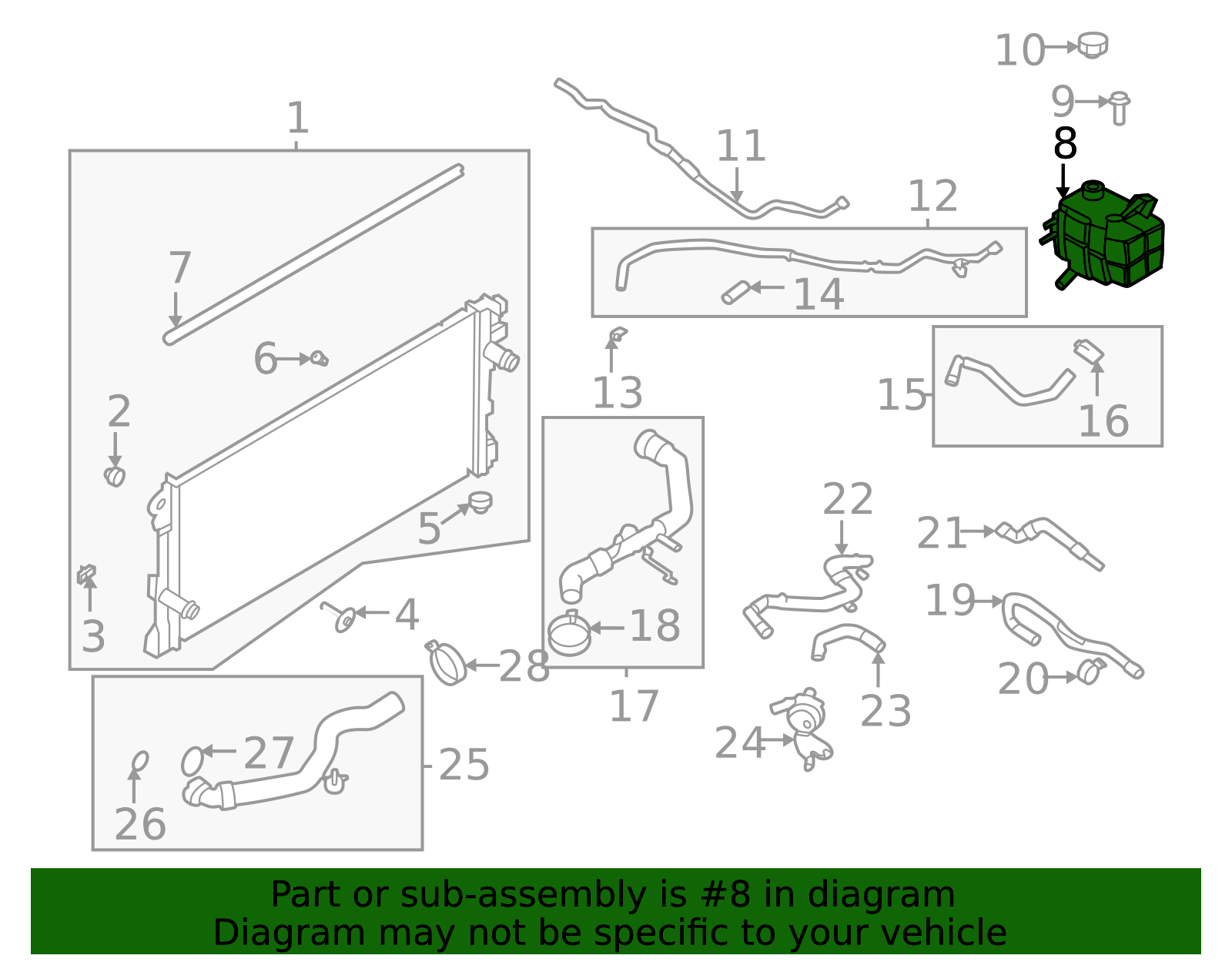 2021-2025 Ford | Expansion Tank | MB3Z-8A080-A | Walls' Ford Parts