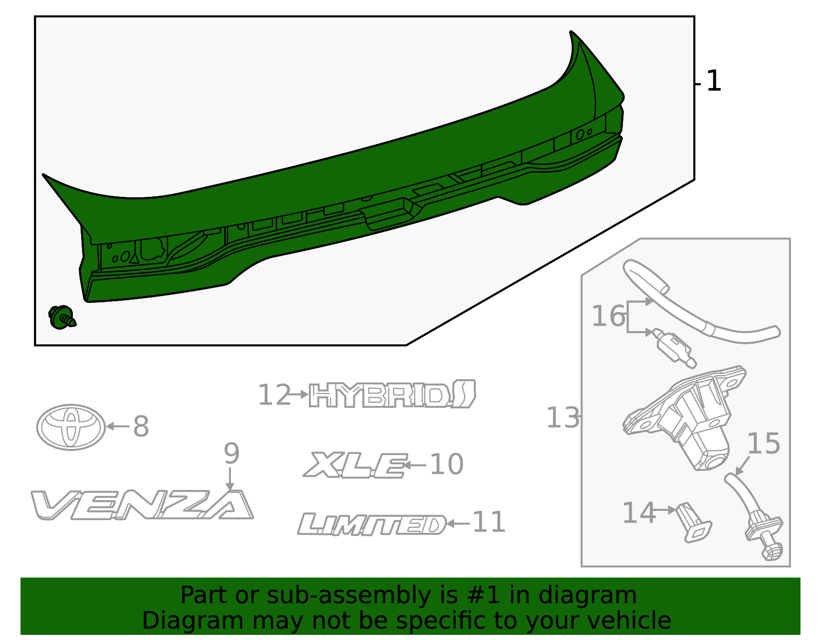 2022-2024 Toyota Venza Finish Panel 76801-48541-C1 | Toyota Parts Center