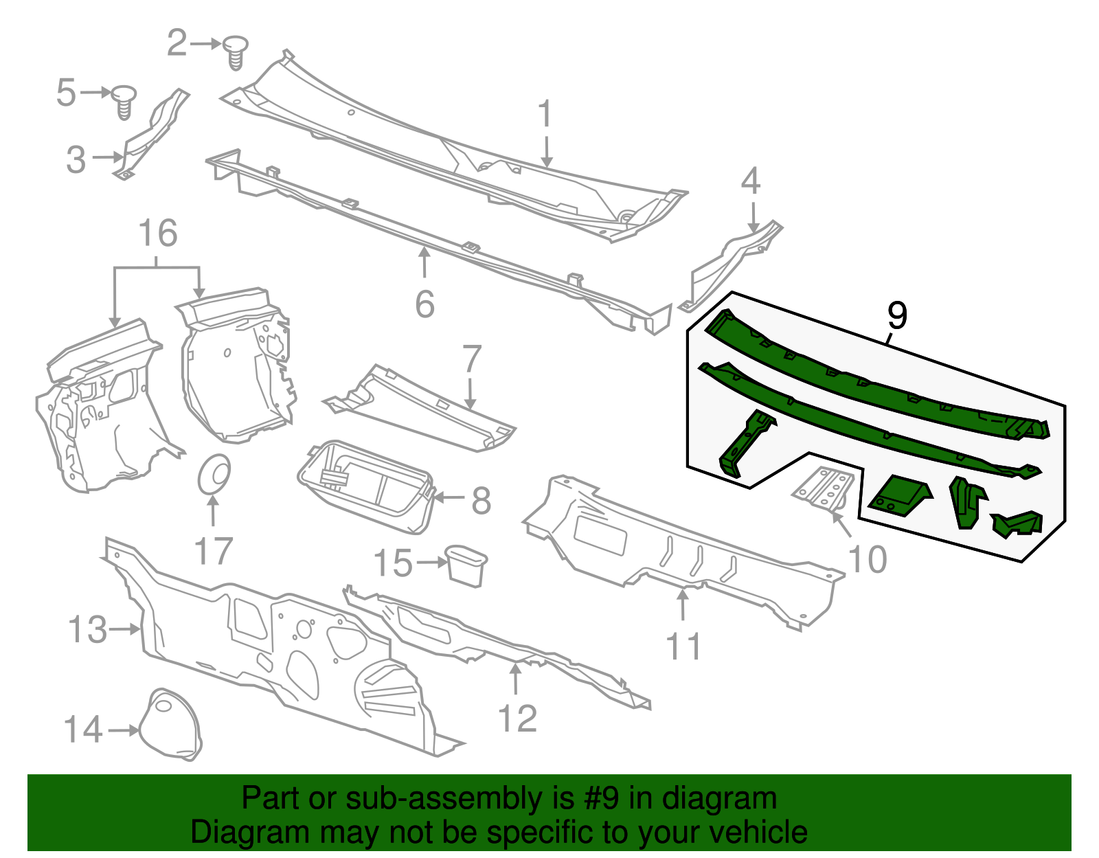 22788030 - 2011-2017 Buick Regal - Plenum Upper Panel | Partners Chevy