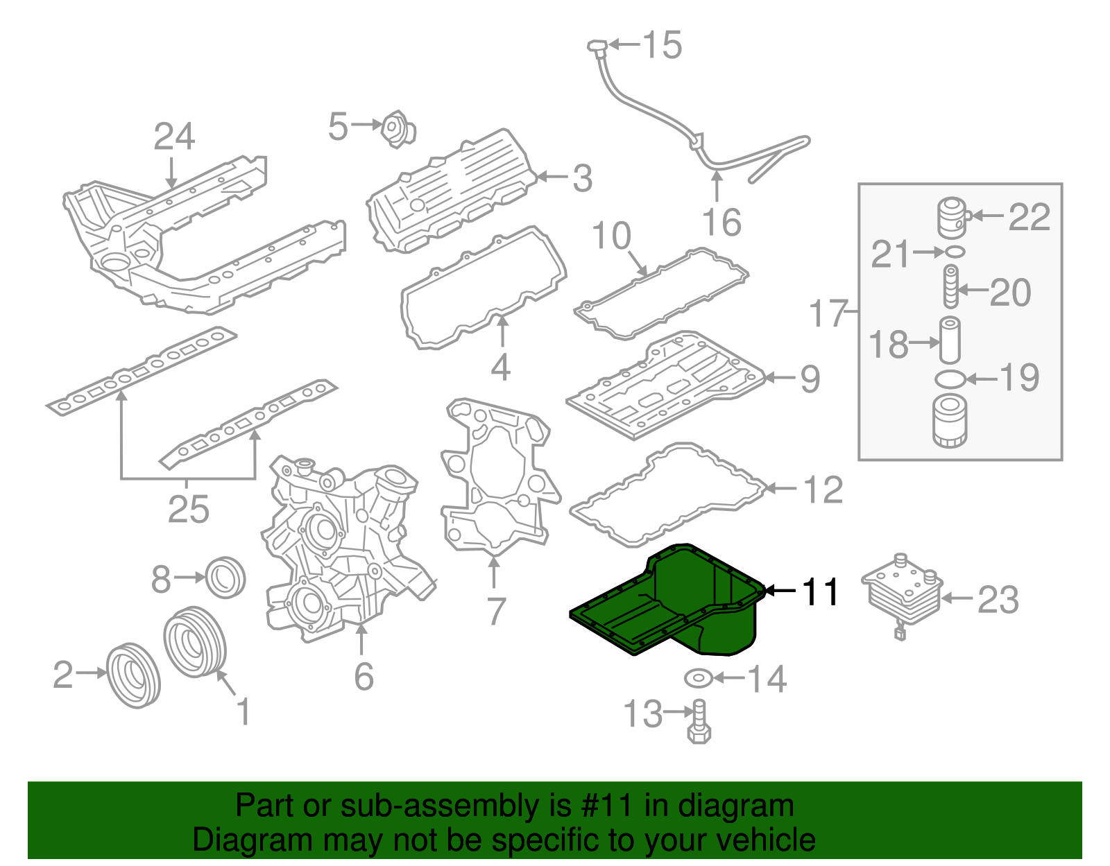 OEM Ford Oil Pan For 2004-2010 Ford - Part No. 4C2Z-6675-AA | Karl ...