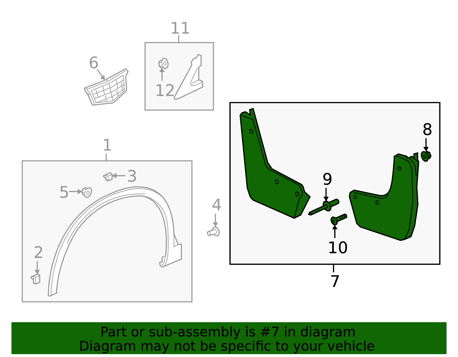2020-2025 Cadillac XT6 Front Molded Splash Guards - Gloss Black ...