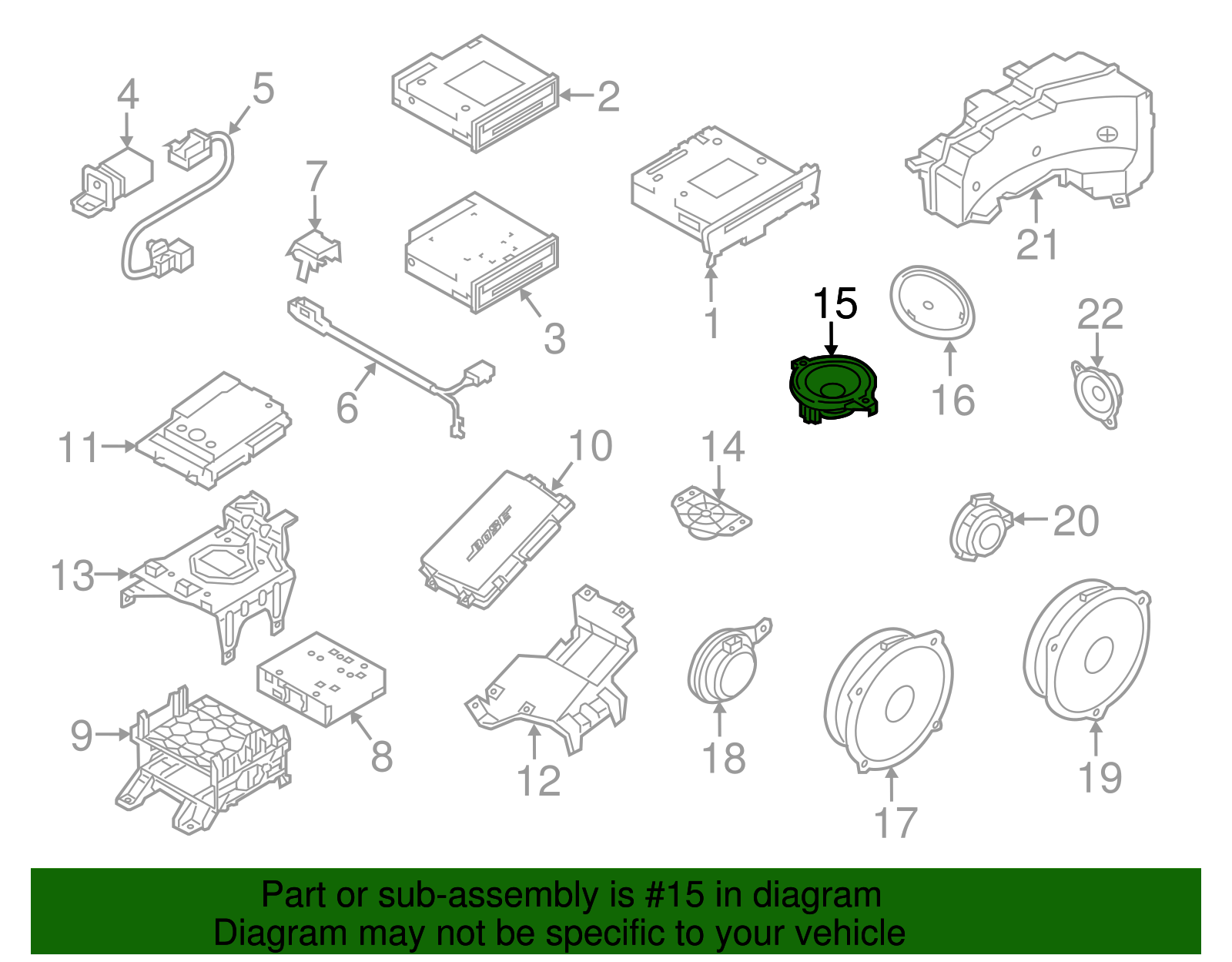 4G0-035-825 - Inst Panel Speaker 2012-2018 Audi | Audi OEM Parts Guy