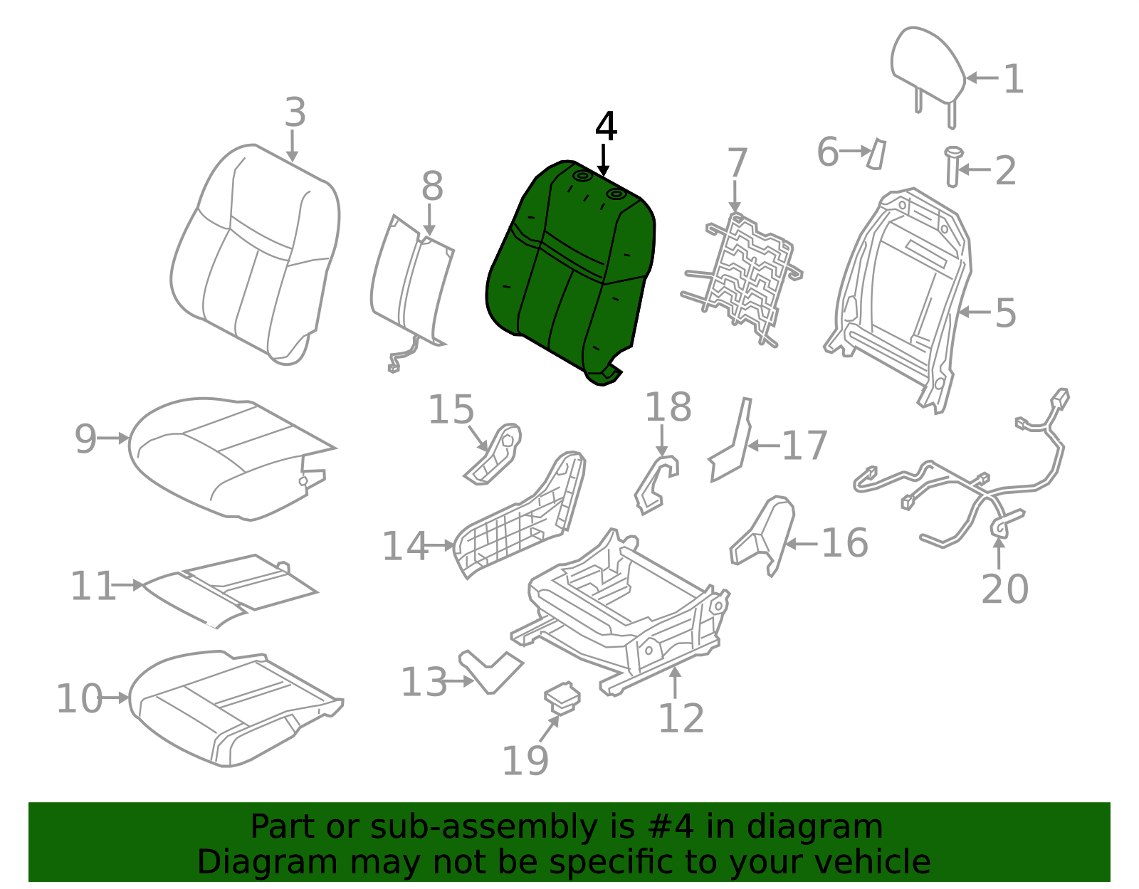 87611-6MA0A - High-Quality Seat Back Cushion for 2017-2023 Nissan ...