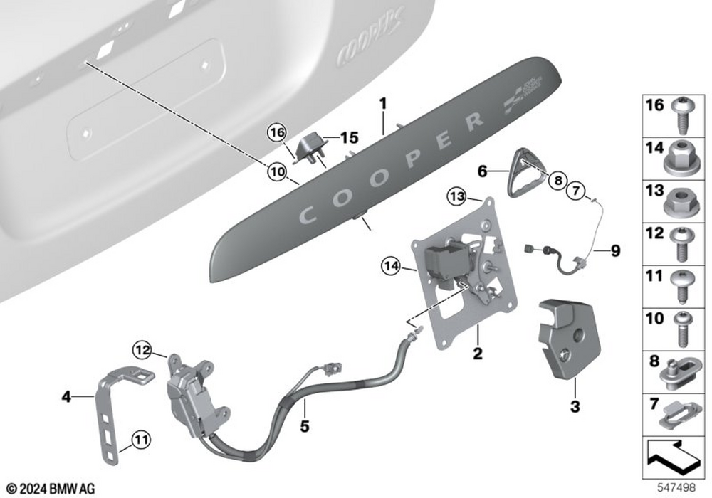 51247195099 - Mini Trunk Lid Lock, Left Performance Auto Parts
