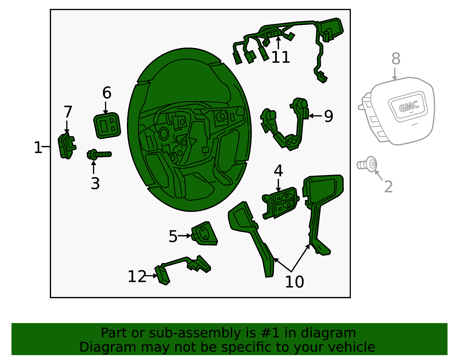 2022 GMC Canyon Black Steering Wheel 85004531 | Shop Matick Buick GMC