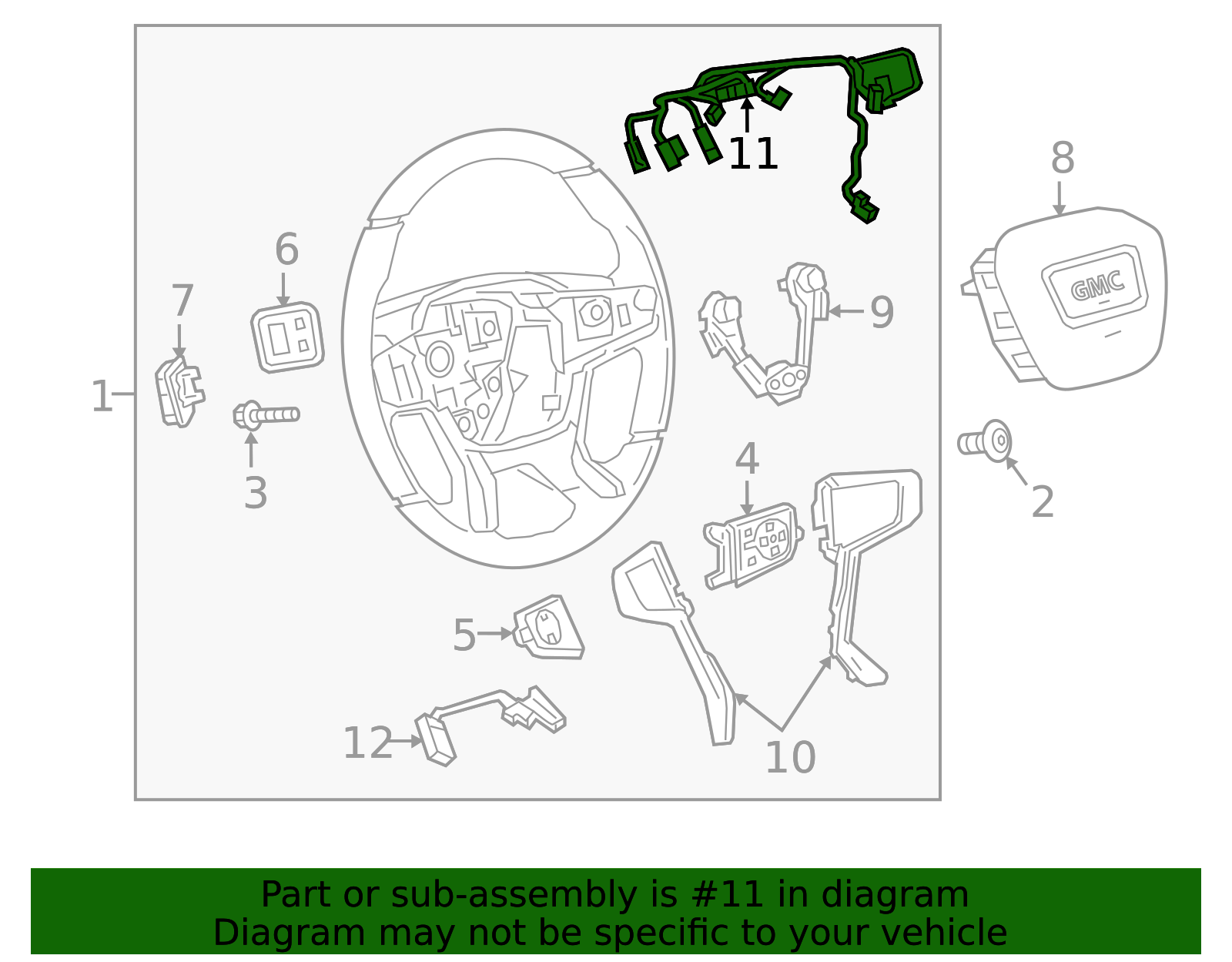 2020-2022 GM Steering Wheel Horn Switch Wiring Harness 84648582 ...