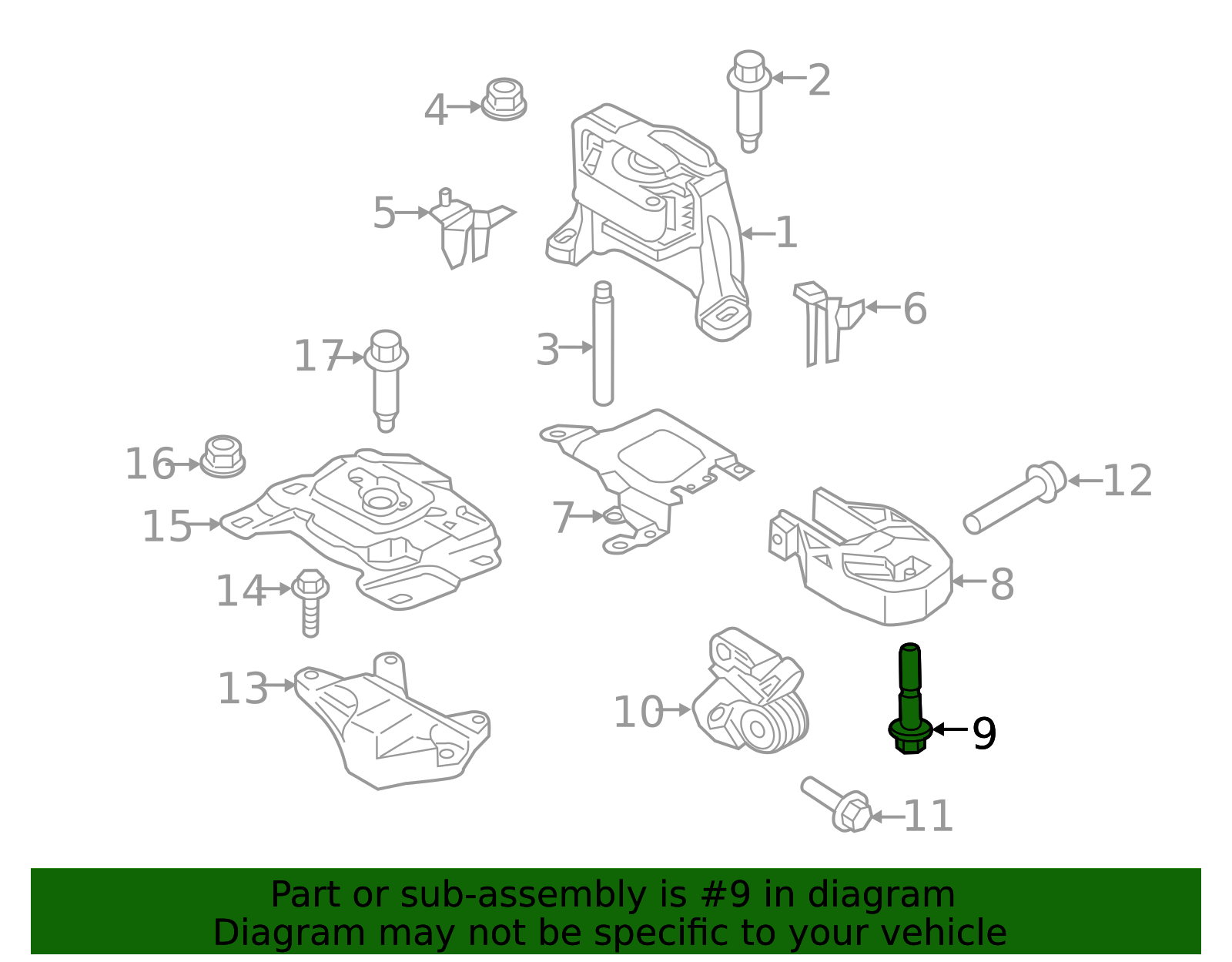 W717349-S442 - Automatic Transmission Mount Bolt Ford Parts Direct