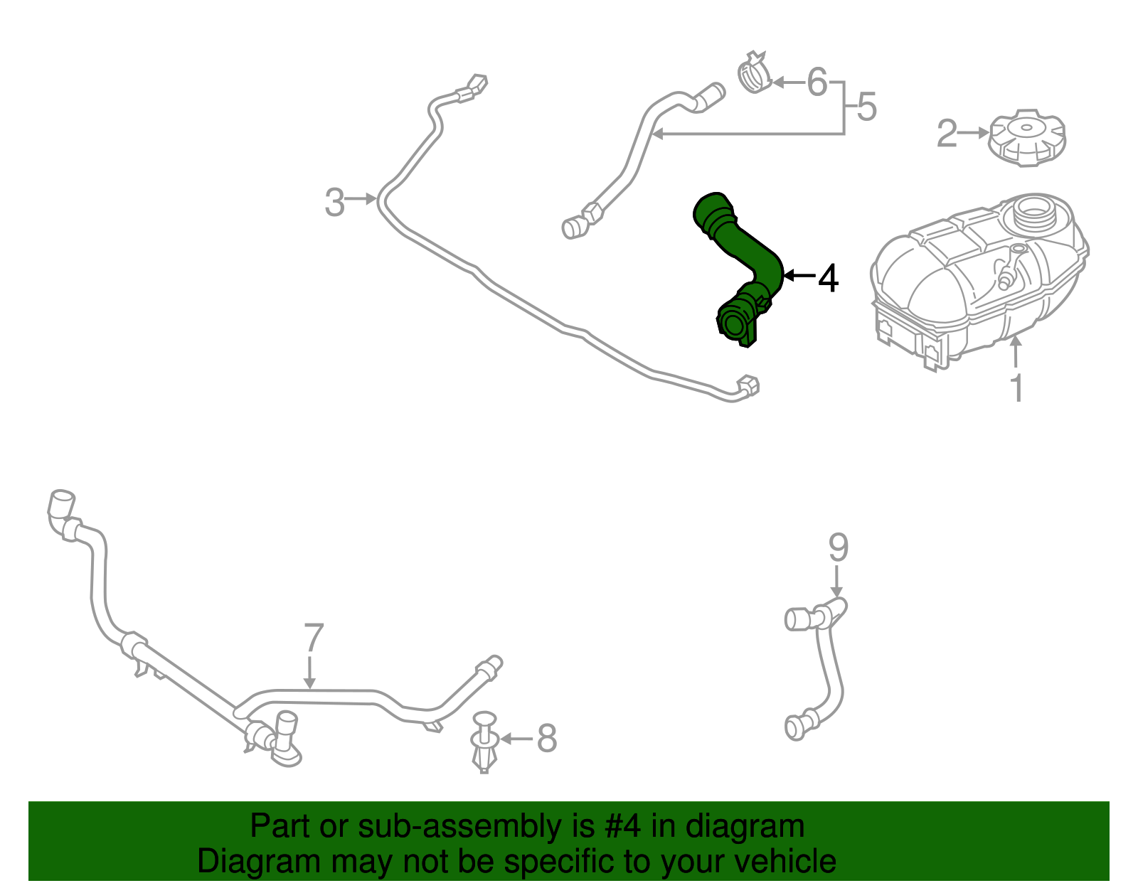 17127604542 - 2012-2018 BMW Upper Hose (17-12-7-604-542) | BMW of South ...