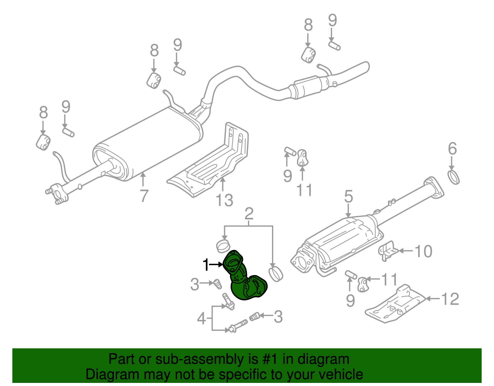 1998-2003 Chevrolet Tracker Front Pipe 91173460 | Capital Chevy Parts