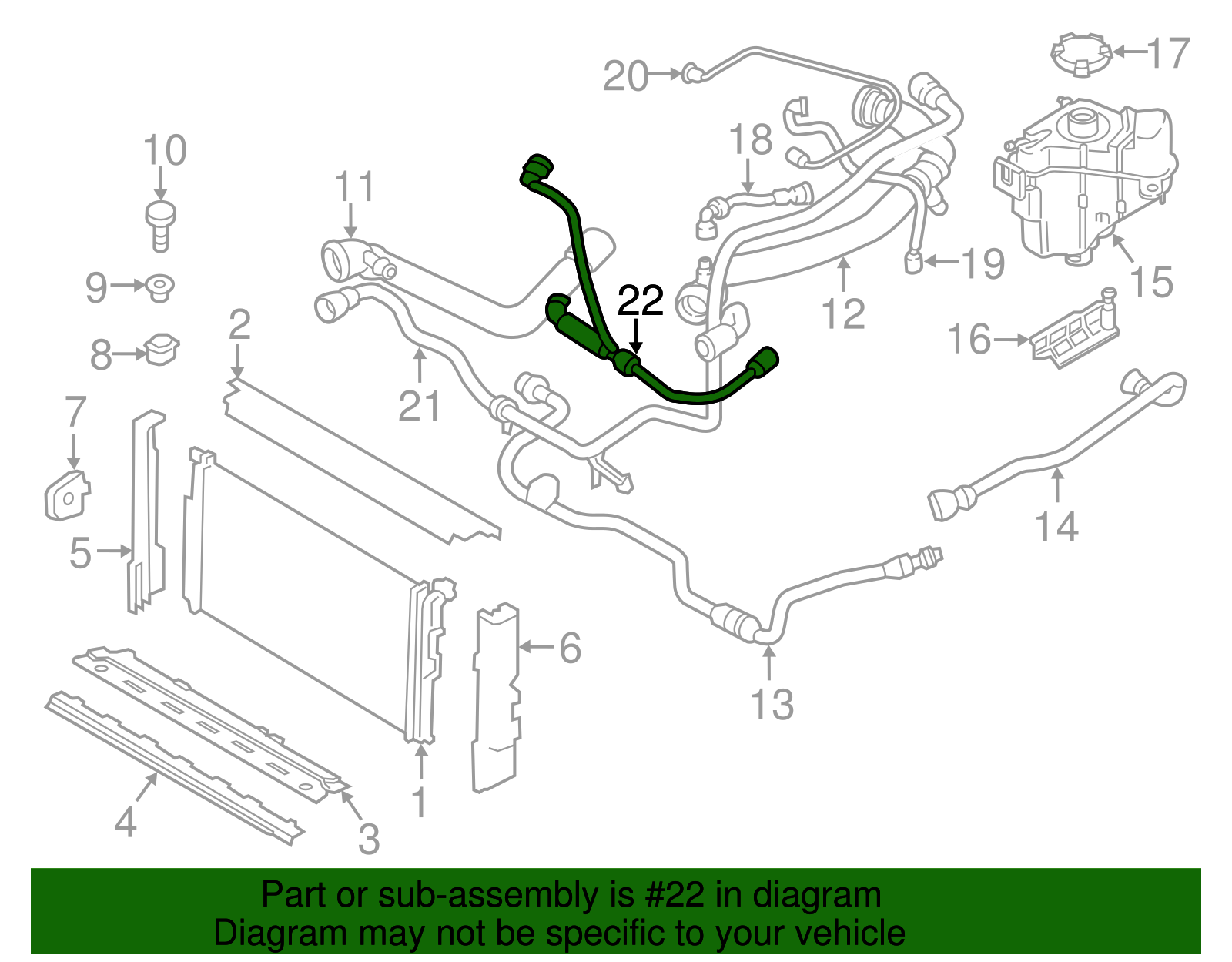 17128616914 - 2017-2021 BMW By-Pass Hose (17-12-8-616-914) | BMW of ...