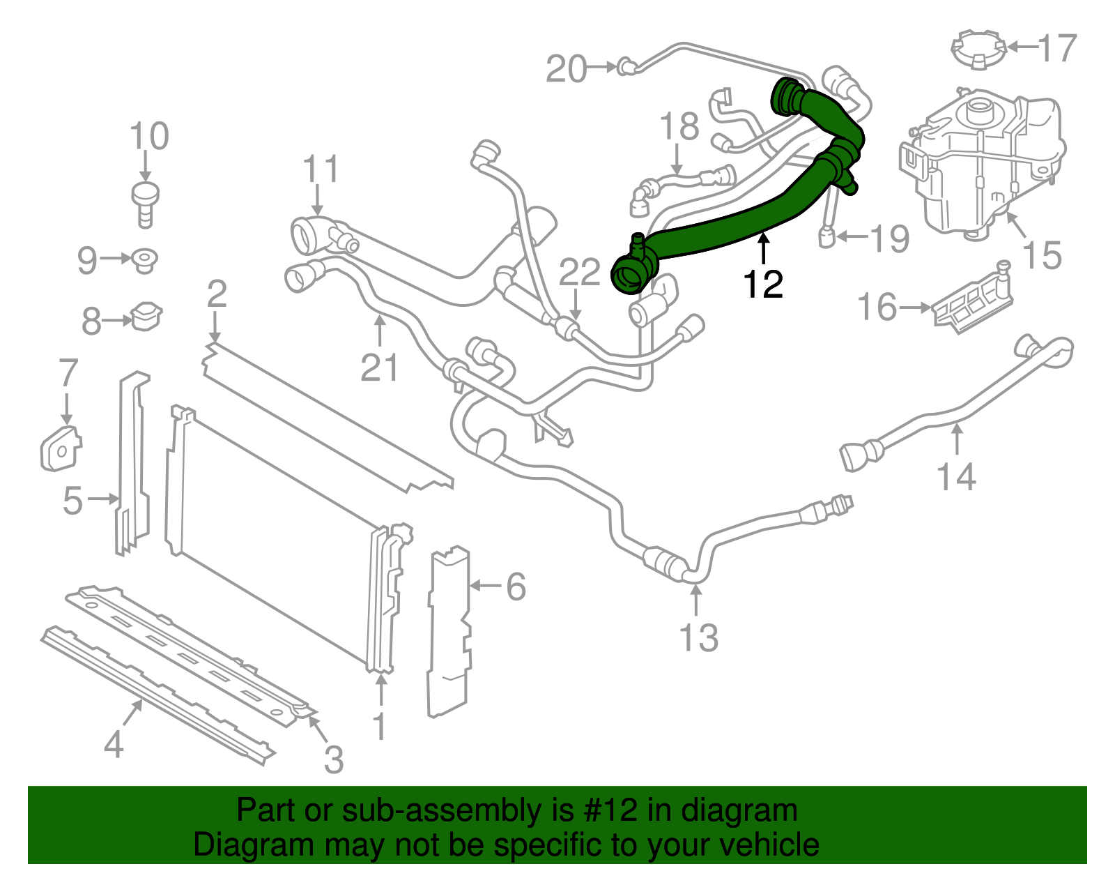 2014-2021 BMW Upper Hose 17-12-8-662-836 | BMW Parts Online Hub