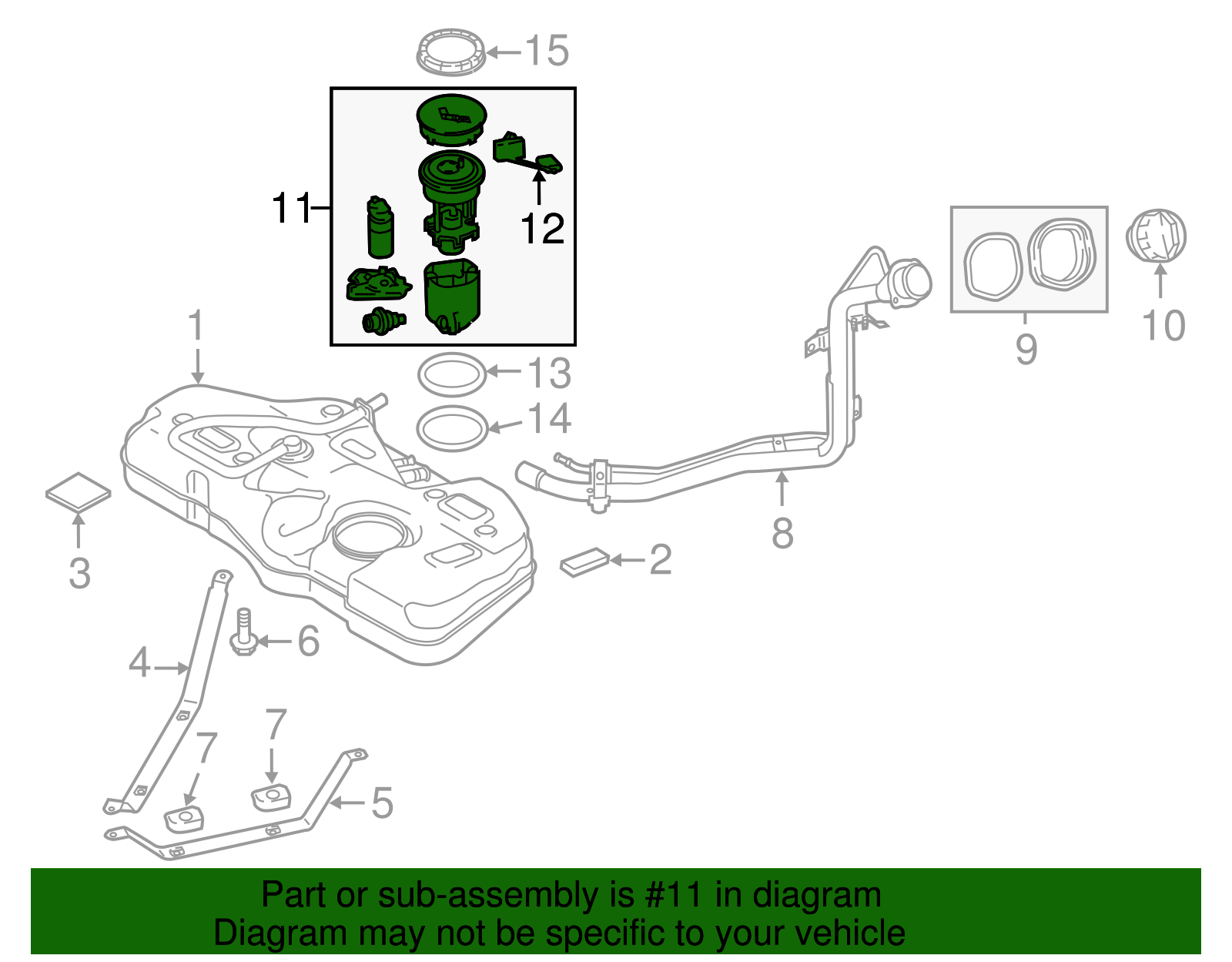2011-2014 Mazda 2 Fuel Pump Assembly ZYE9-13-35XB | OEM Parts Online