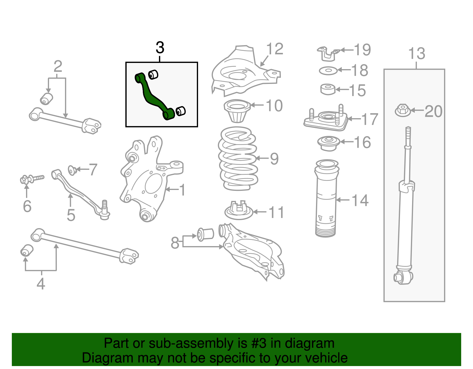 48790-53050 - Rear Upper Control Arm For 2021-2025 Lexus | Lexus OE Parts