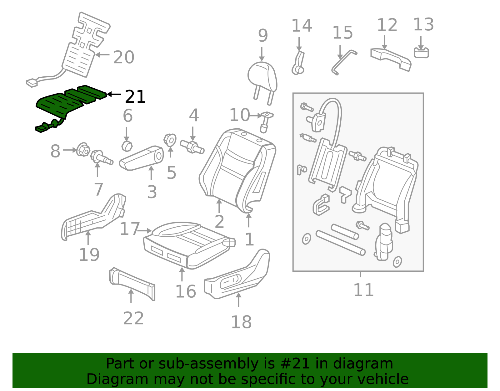 Honda Seat Heater Pad - OEM Heating Element - Part #81534-SHJ-A43 ...