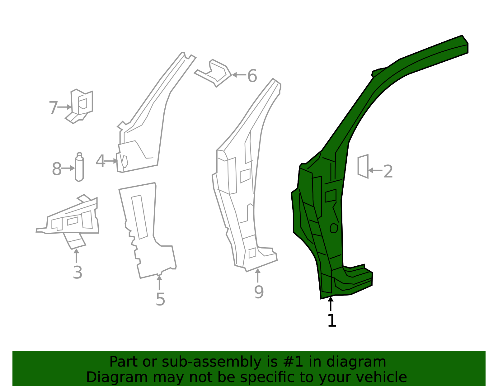 Genuine Official Toyota Hinge Pillar part# 61132-0C060 for 2007-2021 ...