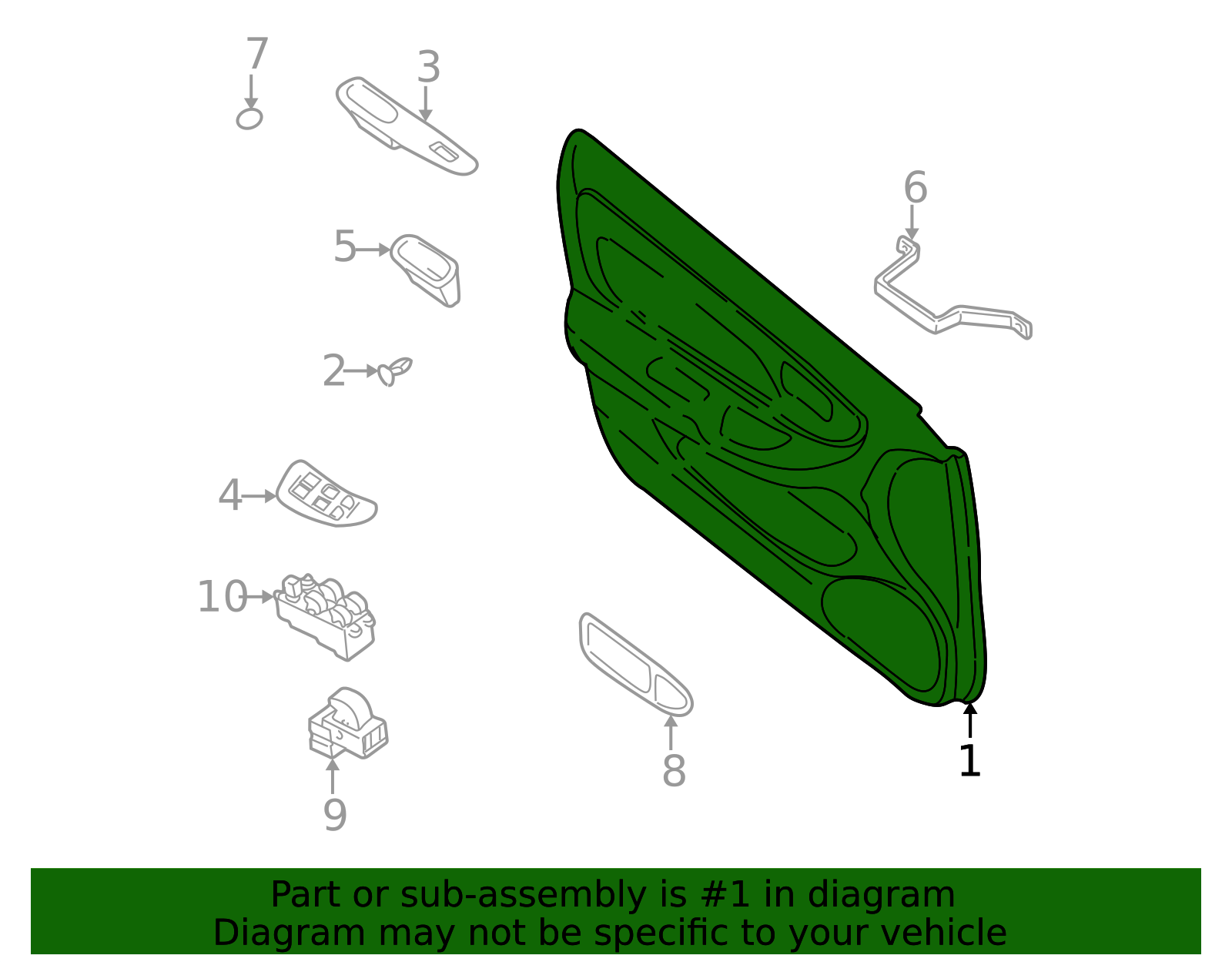 80900-0Z107 - Door Interior Trim Panel 2000-2001 Nissan Altima ...