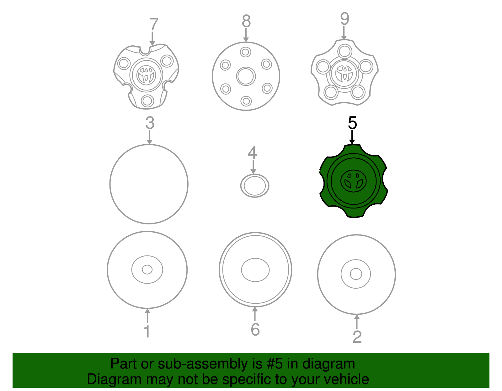 1995-2002 Toyota Wheel Hub Center Cap 4Runner Tacoma | Toyota Parts ...