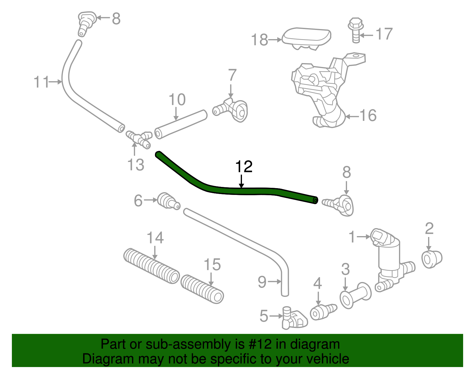2018-2020 Toyota Land Cruiser Washer Hose 85275-60090 | OEM Parts Online