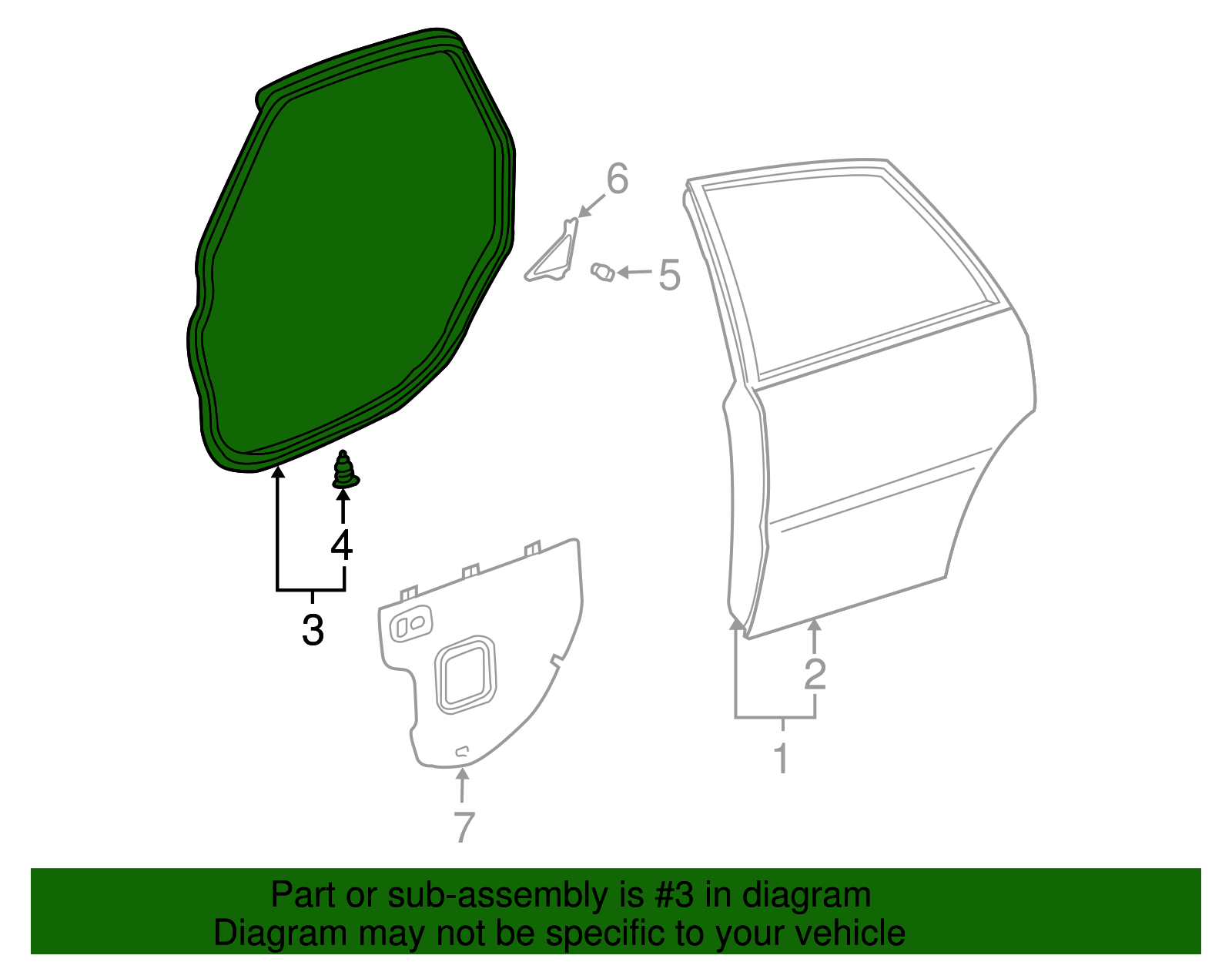 Genuine Toyota Door Weather-Strip part# 67872-AC020 for 2000-2004 ...