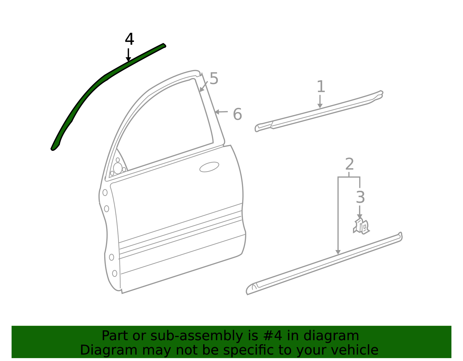 2006-2009 Kia Optima Upper Molding 82860-2G000 | QuirkParts
