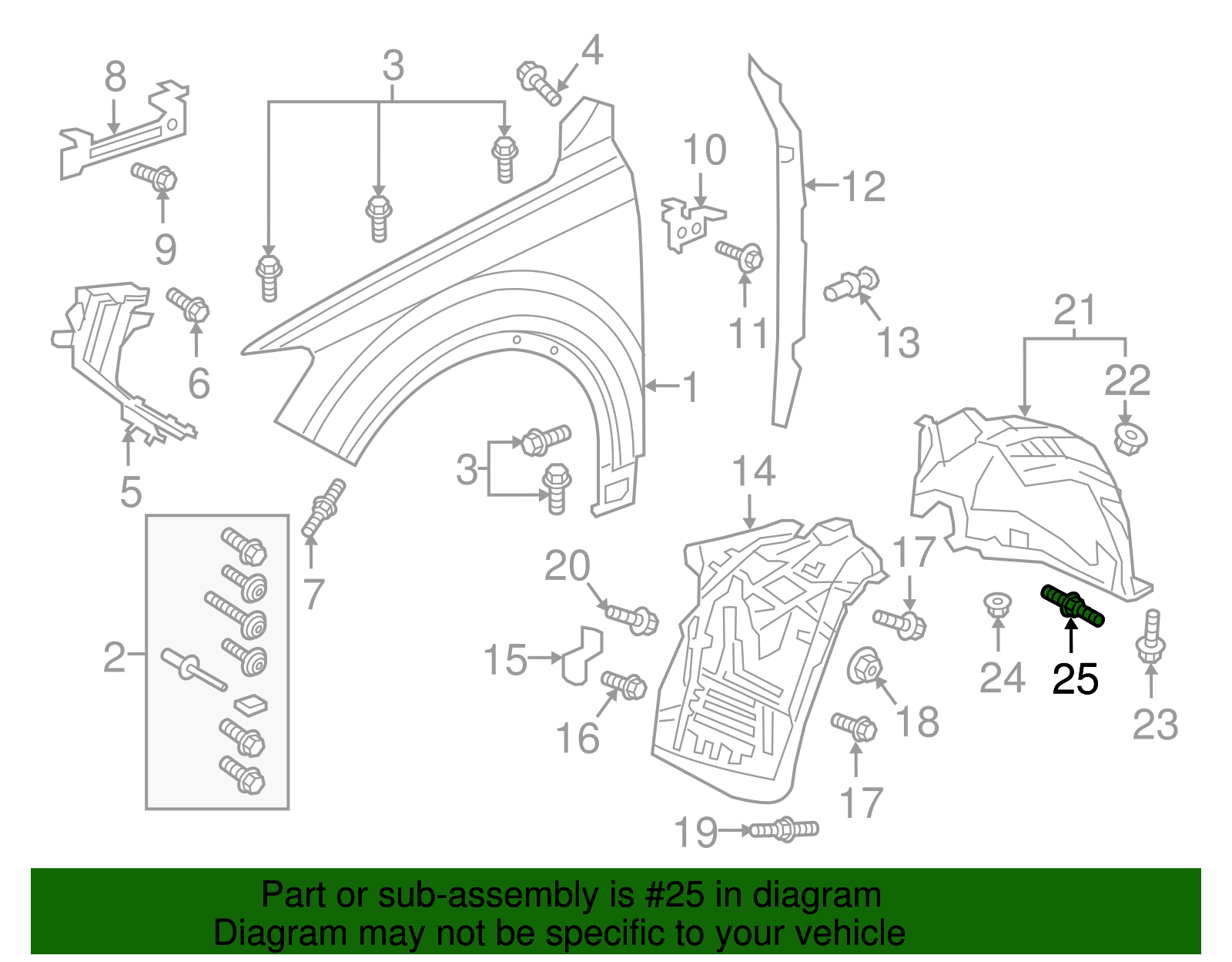2016-2025 Audi Ft Fender Liner Rivet N-038-549-4 | Audi USA Parts