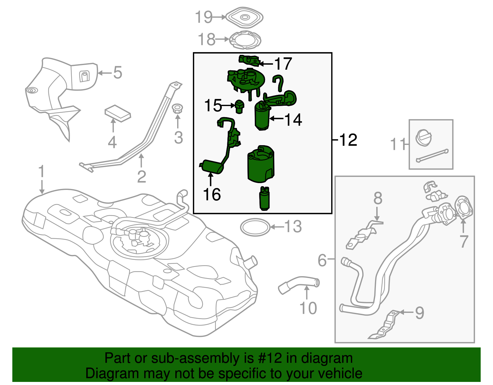 2011-2016 Hyundai Elantra Fuel Pump Assembly 31110-3X500 | OEM Parts Online