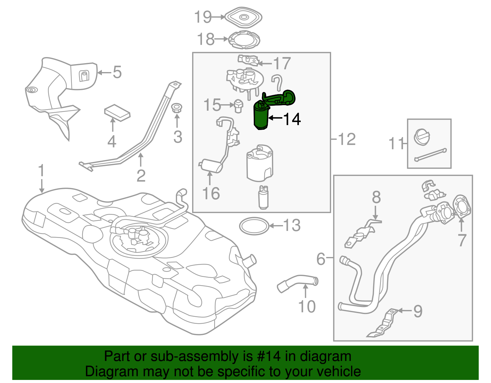 Genuine OEM Fuel Filter Part# 31112-3X500 Fits 2011-2016 Hyundai ...