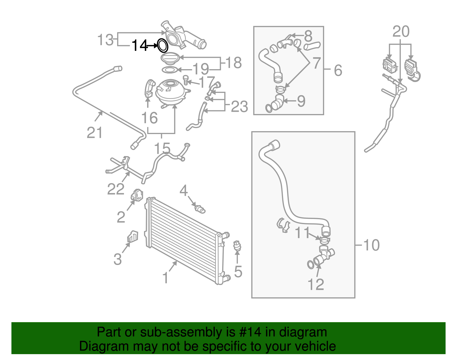 1993-2015 Volkswagen Engine Coolant Outlet Gasket 037-121-688 | OEM ...