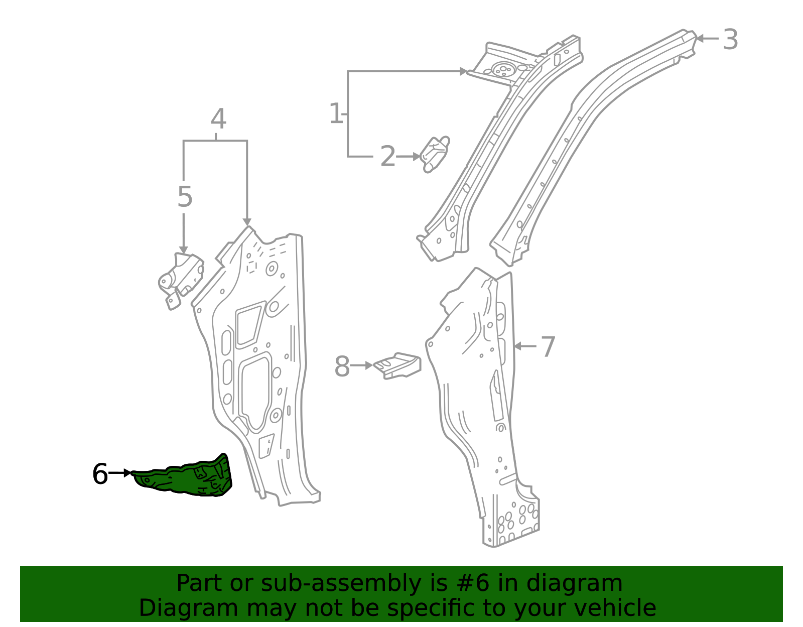 2019-2025 GM Lower Brace - Passenger Side (RH) 23380305 | TascaParts.com