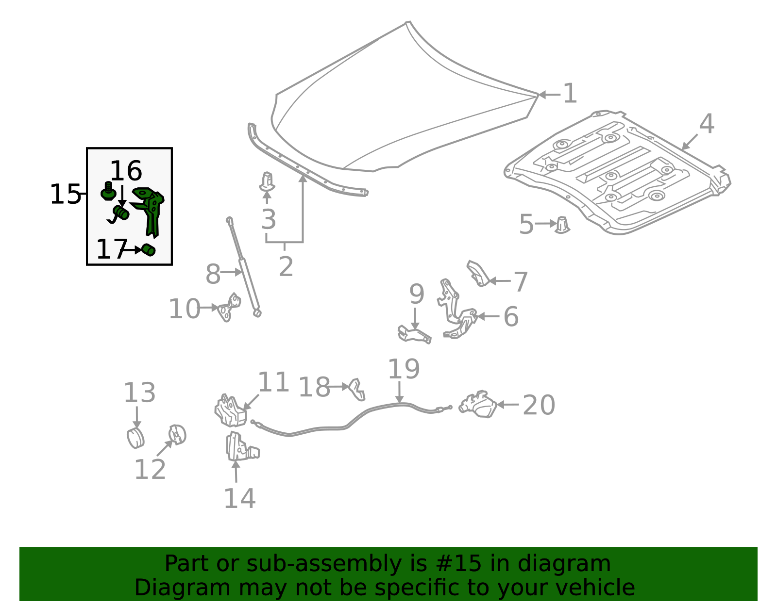 53550-53010 - High-Quality Hood Safety Catch for 2006-2015 Lexus ...