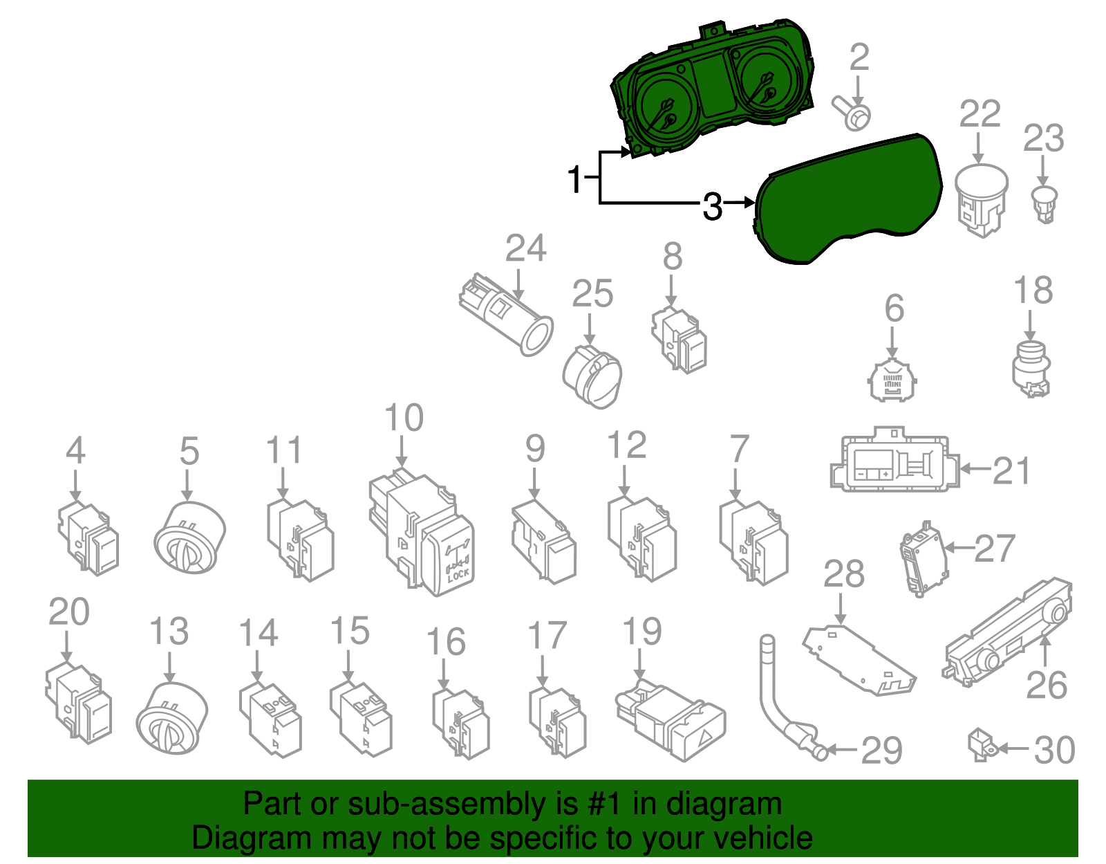 2019-2022 Nissan Cluster Assembly 24810-9FU1A | Hoffman Nissan Parts
