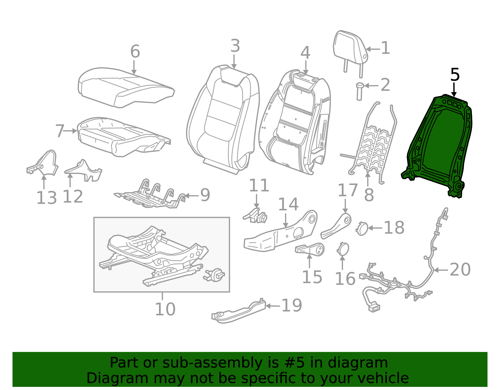 2020-2025 GM Seat Back Frame 13526532 | Capital Chevy Parts