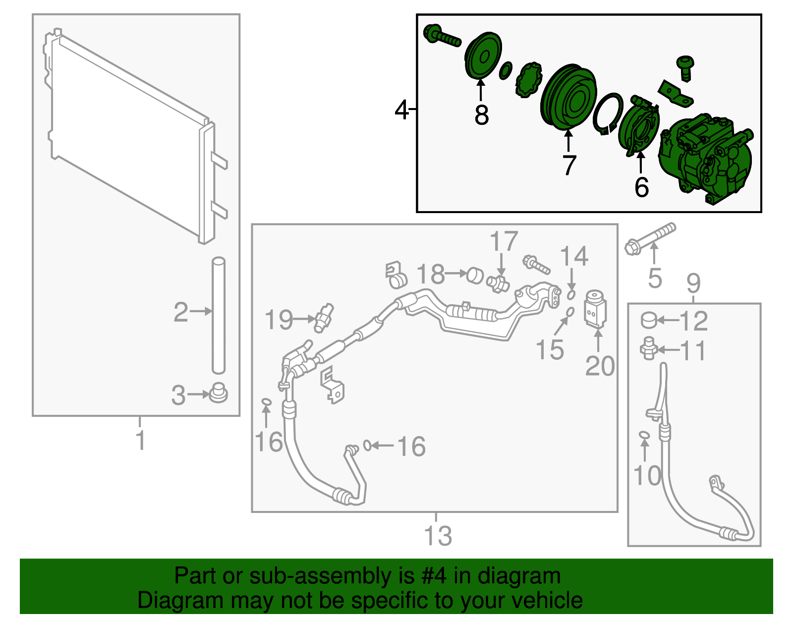 Genuine A/C Compressor for 2011-2013 Hyundai | Part# 97701-3X101 ...