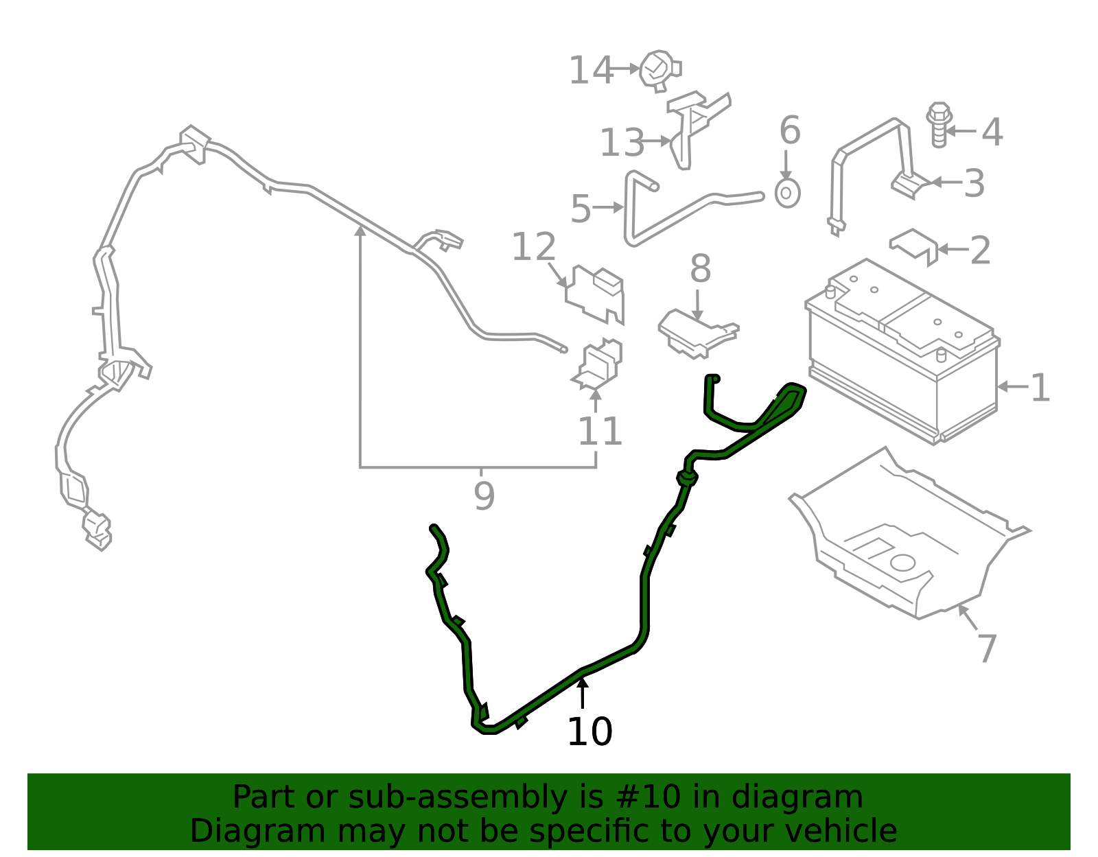 Battery Cable 95B-971-225-C - Reliable Power Connections | AutoNation Parts