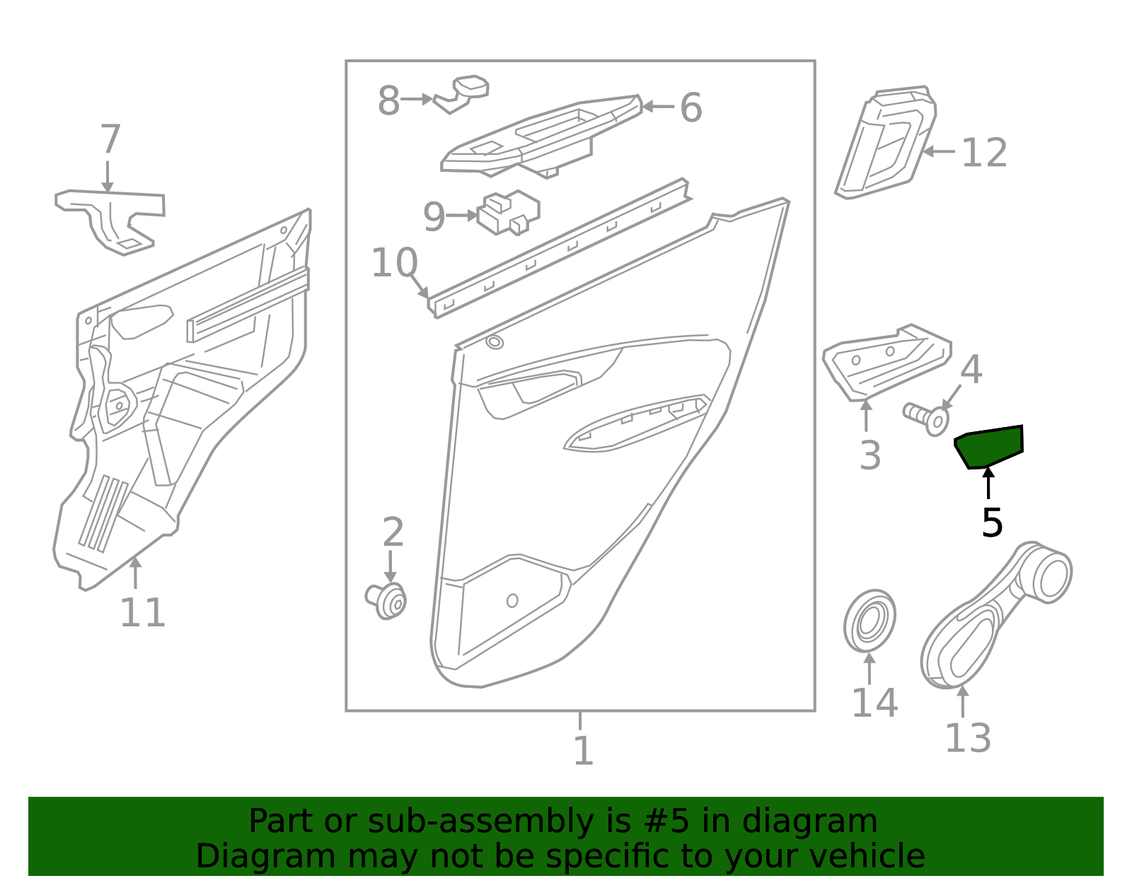 94533457 - Jet Black Passenger Side Door Inside Handle Bolt Finish Cap ...