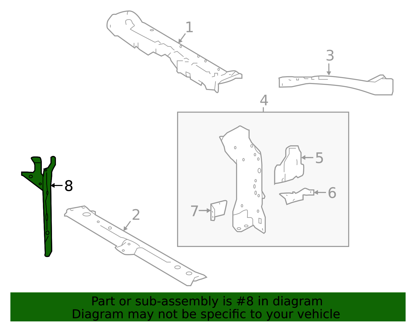 53208-02250 - Hood Latch Support Toyota San Diego Parts