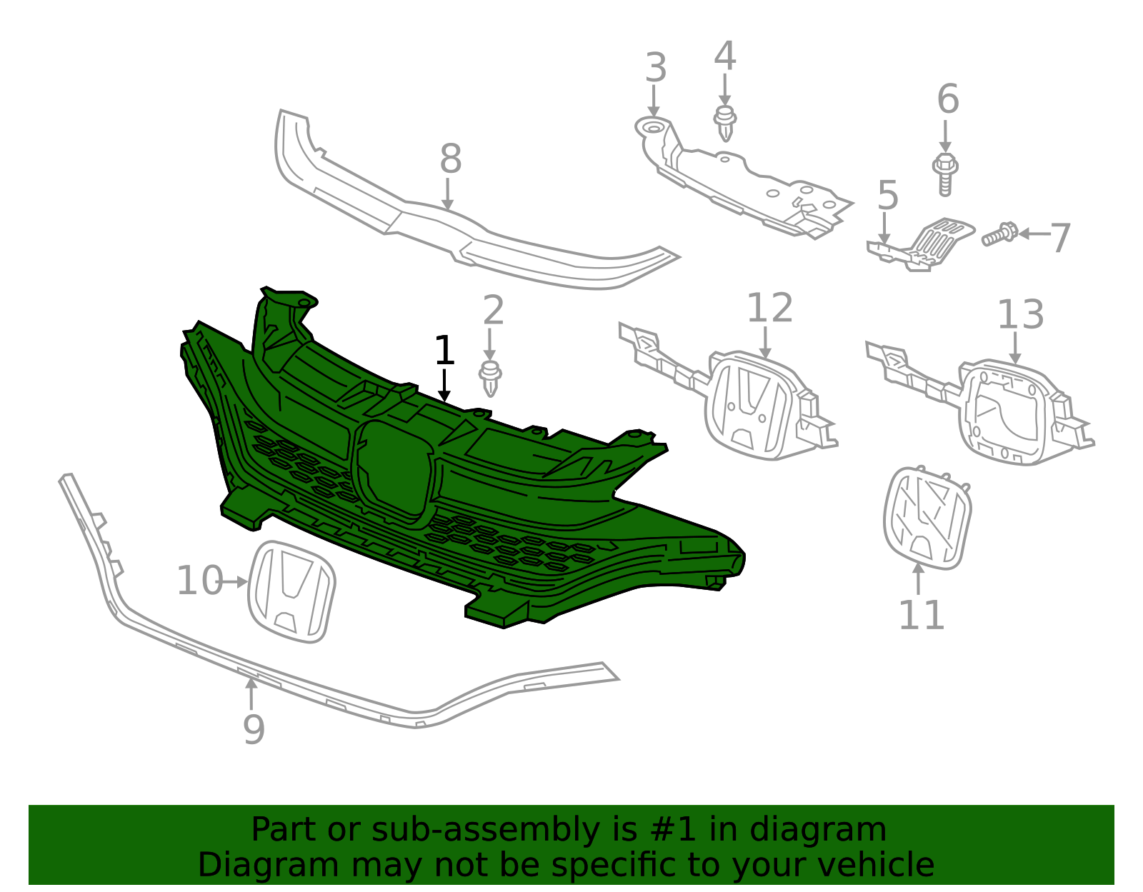 71121-T5R-A50 - Grille 2018-2020 Honda Fit | Honda Parts Online
