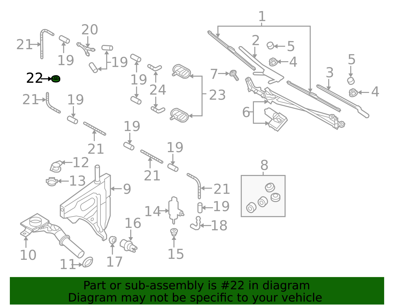 2004-2025 Audi Hood Prop Rod Grommet 4E0-955-998 | TascaParts.com