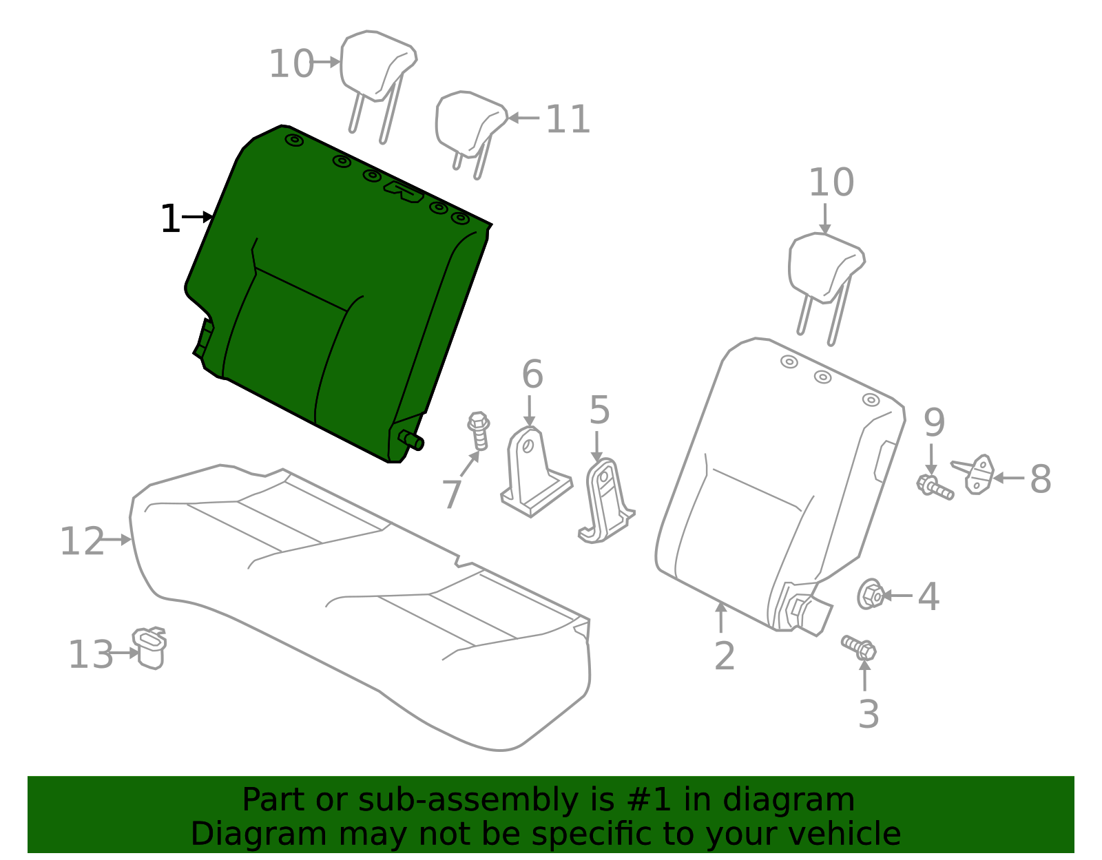 2021-2024 Nissan Kicks Seat Back Assembly 88600-5R00A | TascaParts.com