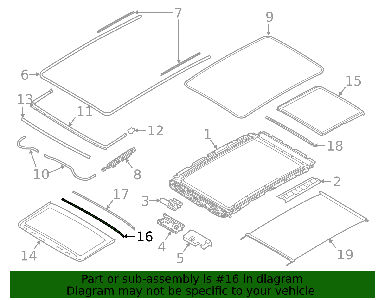 54-10-5-B32-973 - 2019-2024 BMW - Glass Panel Front Seal | Buy BMW ...