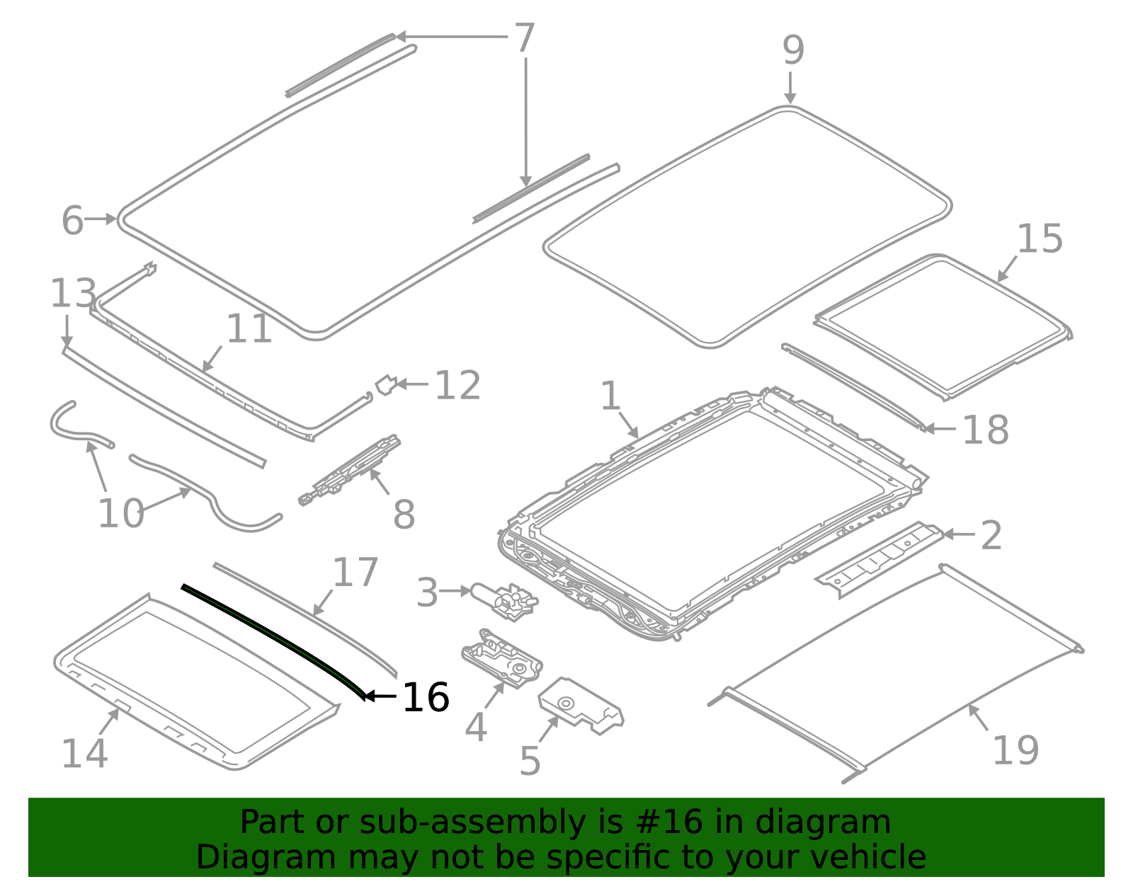 Genuine BMW 54-10-5-B32-973 | Glass Panel Front Seal | FREE Shipping on ...