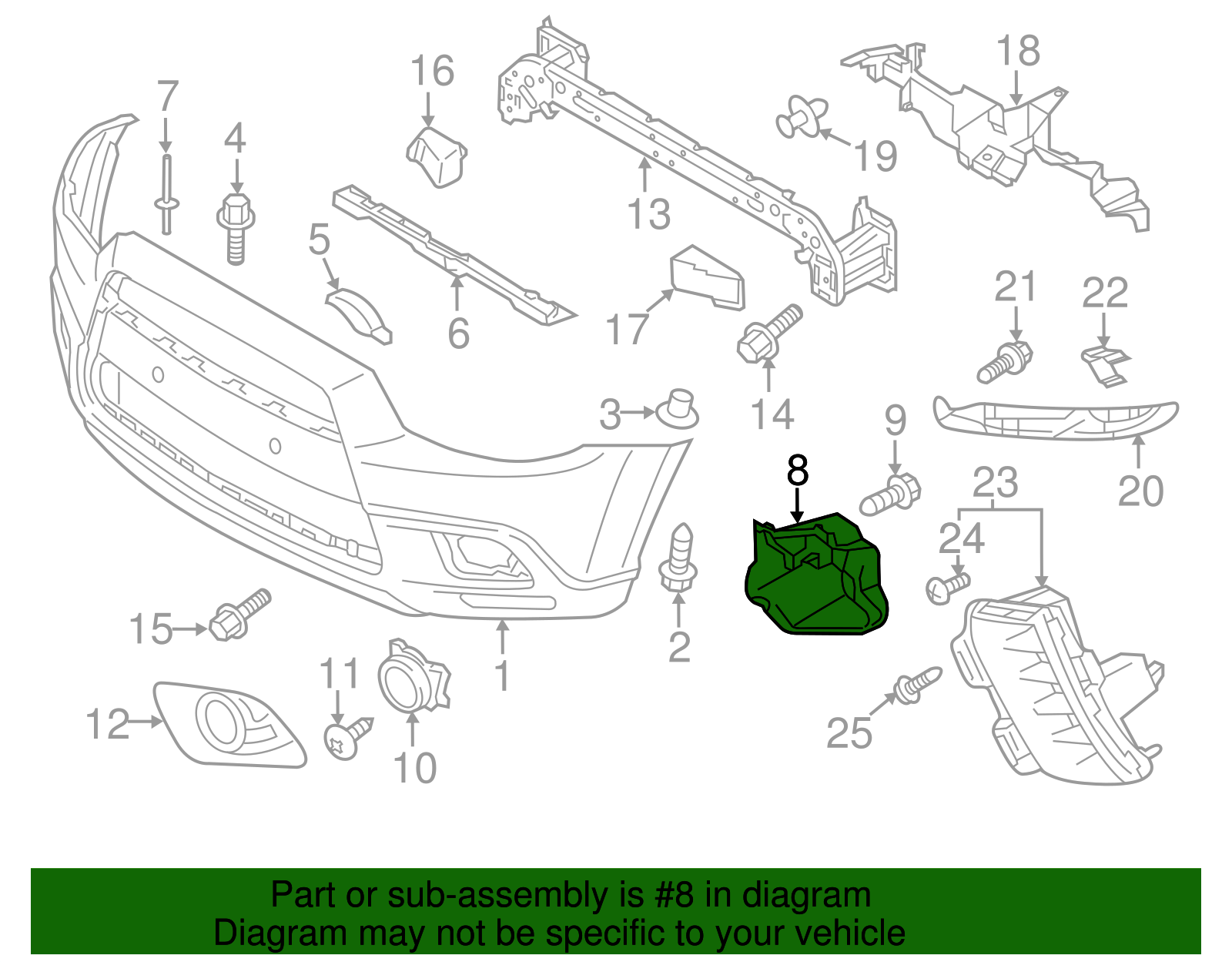2016-2019 Mitsubishi Outlander Sport Air Duct 6400H443 | Mitsubishi OEM ...