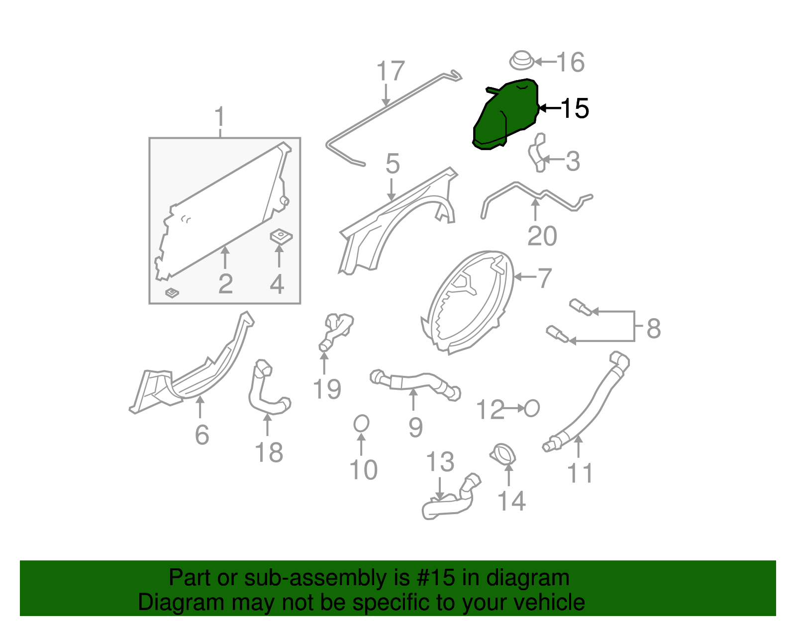 9C3Z-8A080-AA - Ford Engine Coolant Reservoir 2008-2010 Ford ...