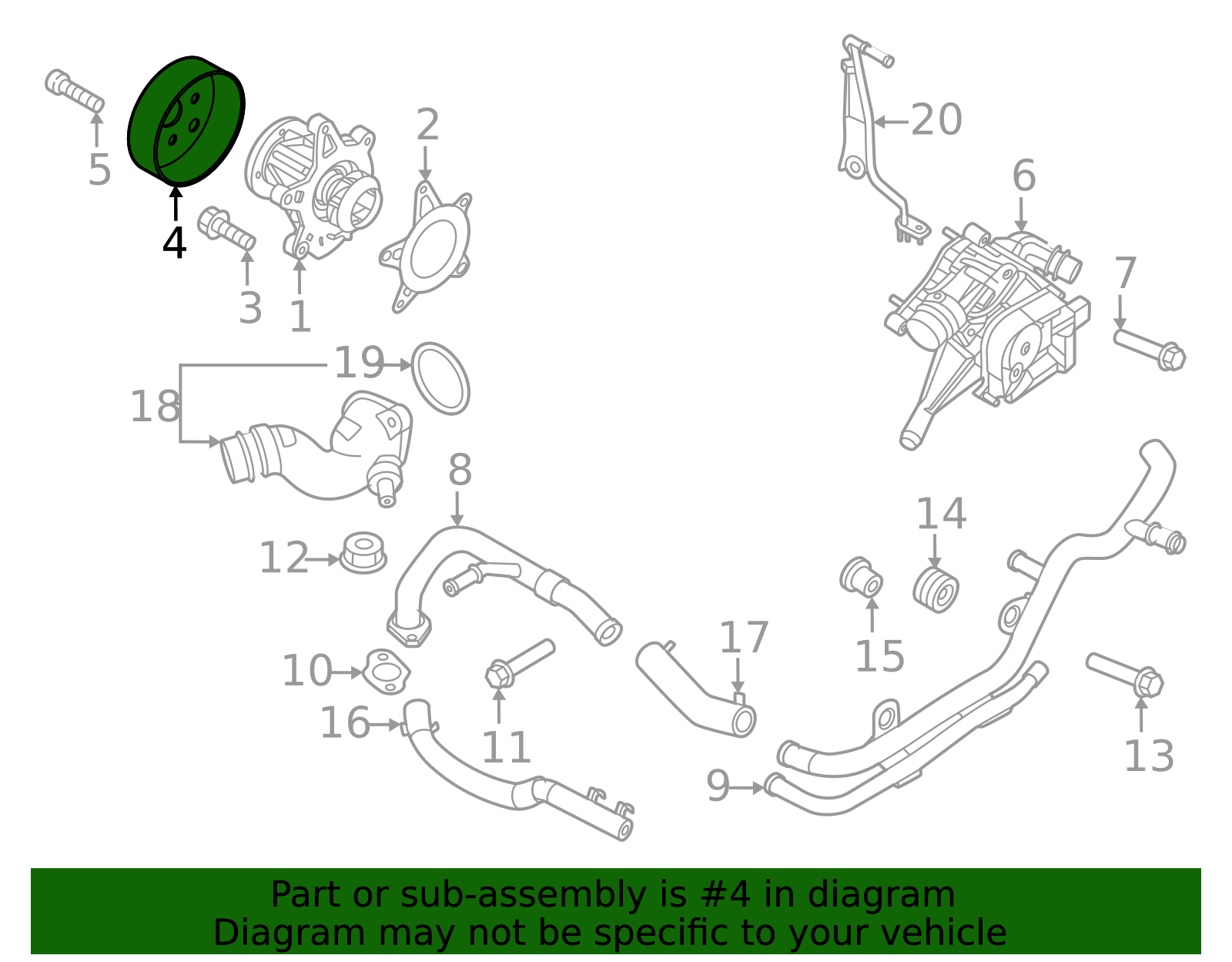 2024-2025 Hyundai Engine Water Pump Pulley 25221-2MHA1 | MotorMotor