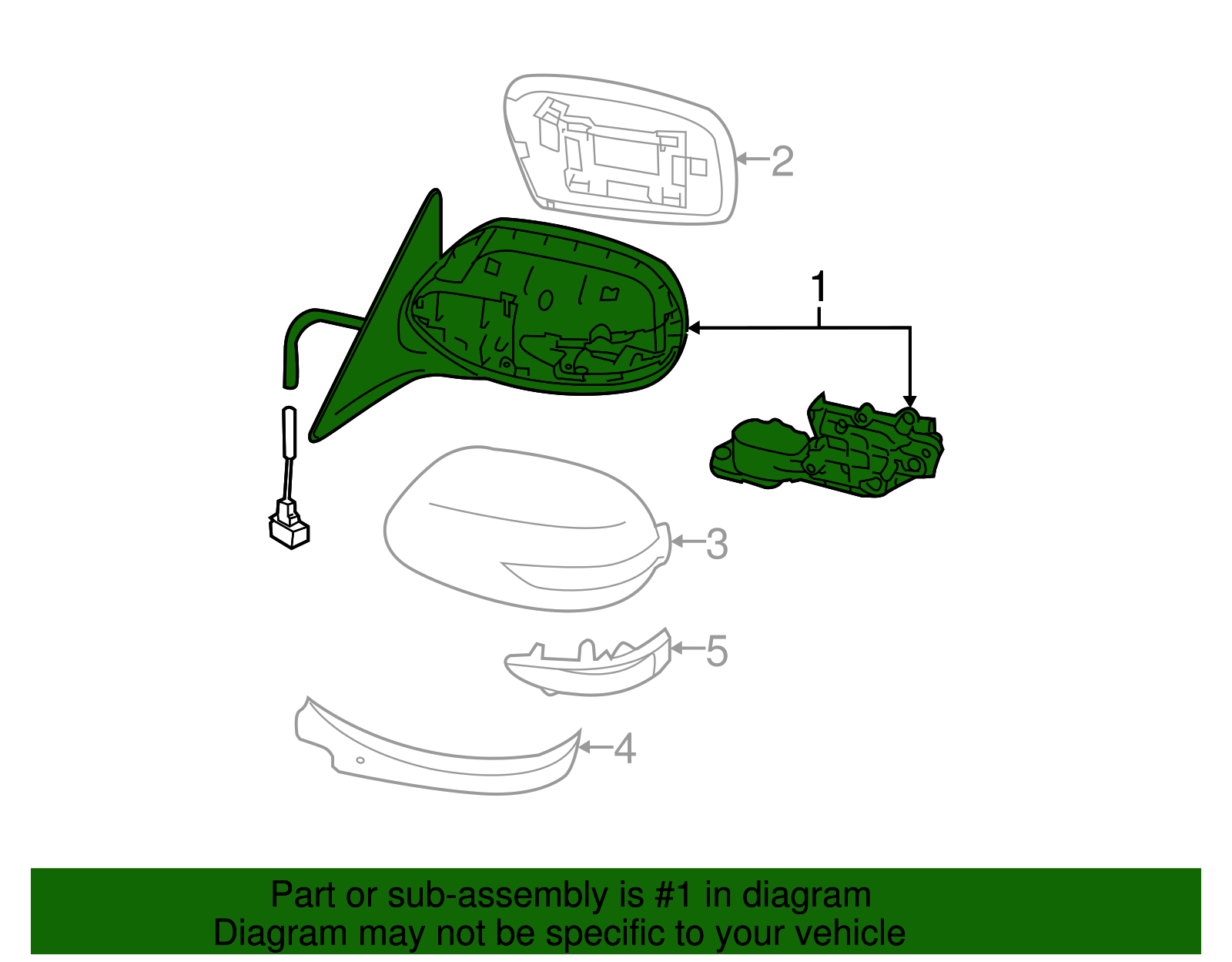 91036FG080 - Mirror Assembly 2008-2014 Subaru Impreza | Subaru Parts ...
