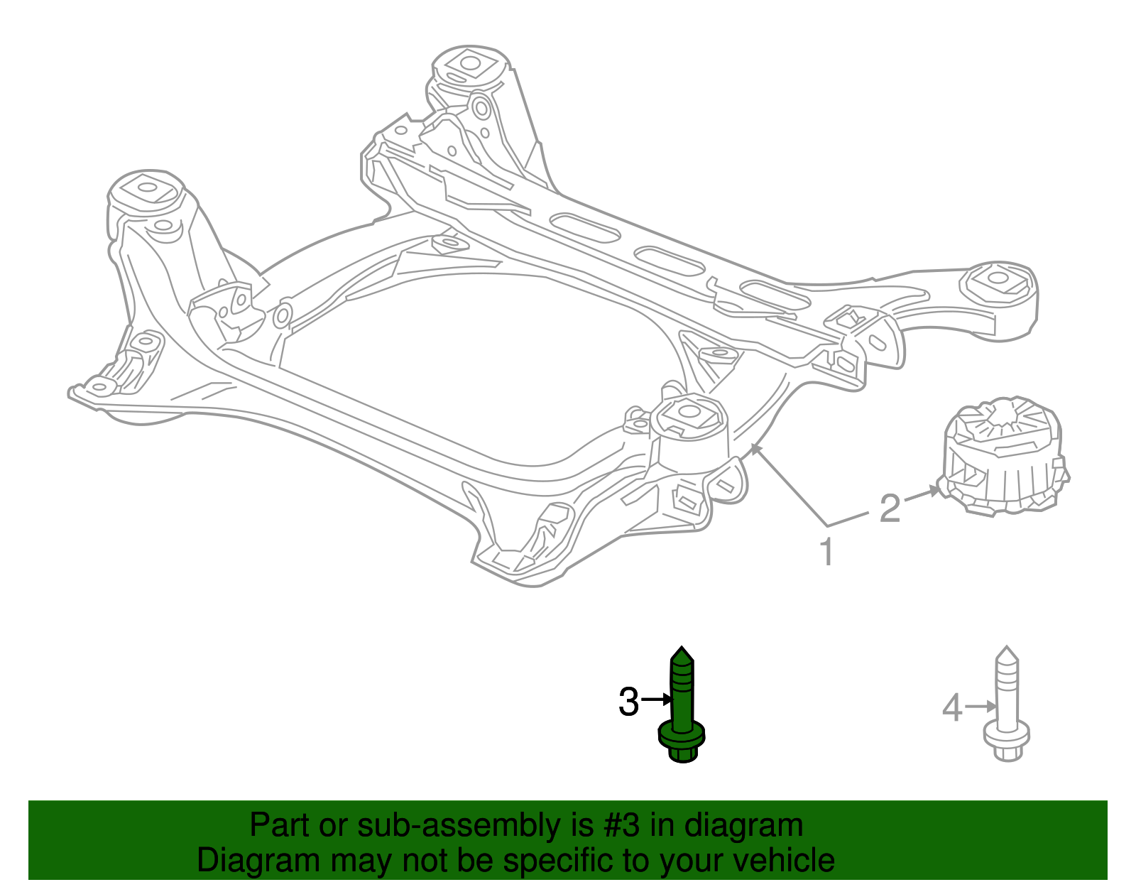 2007-2015 Audi Q7 Suspension Cross-Member Mount Bolt N-909-987-02 ...