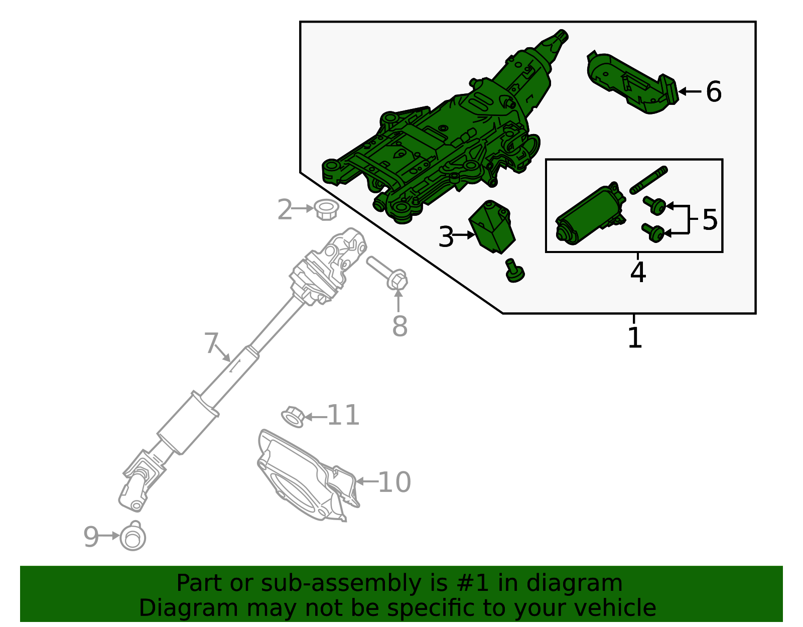 Genuine OEM Ford Part - Column Assembly Steering DA5Z-3C529-D | Genuine ...